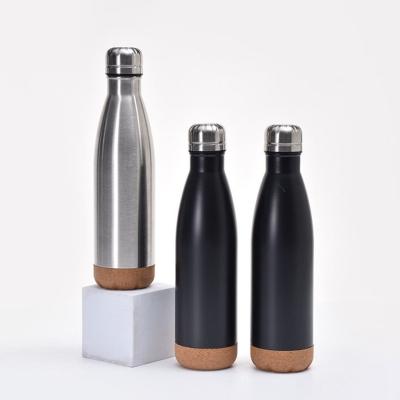 Chine Bouteilles sous vide Thermoses 500 ml Bouteille d'eau isolée en acier inoxydable avec fond en liège à vendre