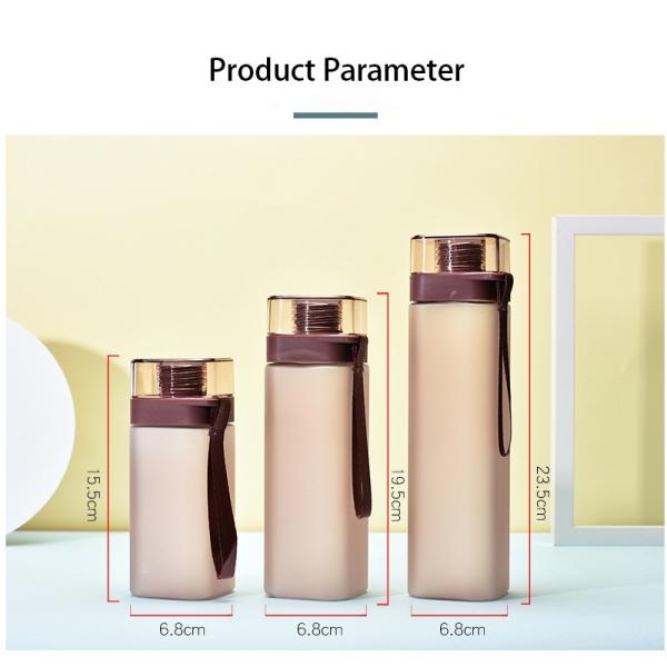 Quality Gym Large Capacity PC Sports Cup Portable BPA-Free Square Shaped Frosted Plastic for sale