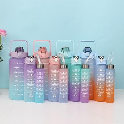 중국 3개/세트 휴대용 스포츠 색상 물병 2000ML 900ML 280ML LID 판매용