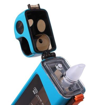 중국 표본을 제공 하 여 350ml 휴대용 플라스틱 식수 병과 비늘과 빨대 판매용