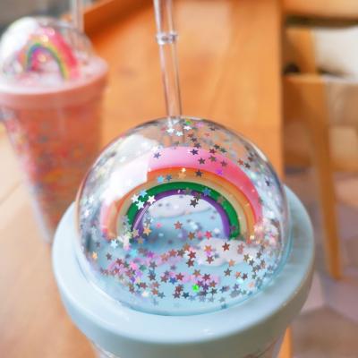 Cina Doppio strato Net Red Ins Coppa d'acqua con paglia per Home Office Coppa di succo di latte per colazione in vendita