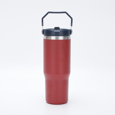 Китай 30 унций бутылка с вакуумной изоляцией и соломой продается