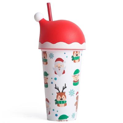 Cina Tazze tipo drinkware regalo di Natale 20oz tazza Tumbler con cappello di Babbo Natale coperchio e paglia in vendita