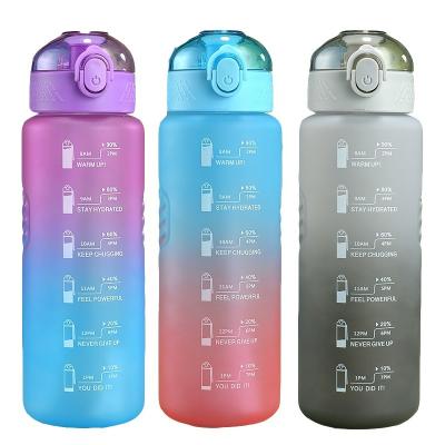 China 32 oz 1000 ml garrafa de água esportiva motivacional com fluxo Flip top tampa à prova de vazamento portátil à venda
