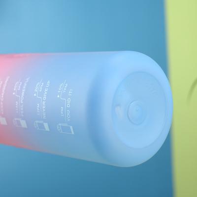 China 32 oz 1000 ml garrafa de água esportiva motivacional com fluxo Flip top tampa à prova de vazamento portátil à venda