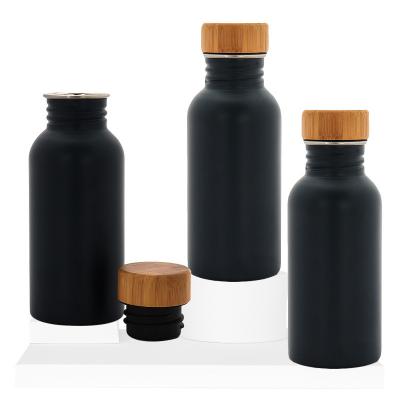 China Botella de agua de acero inoxidable de color personalizado con tapa de bambú en venta