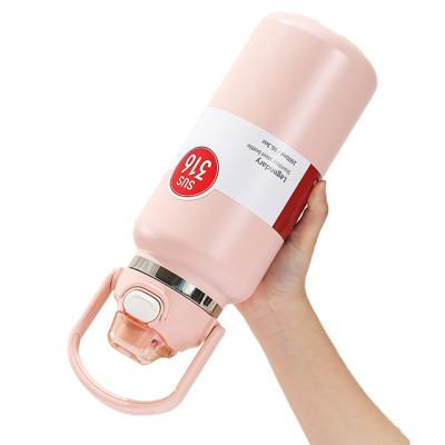 China Wärmebecher für Tee und Getränke 1300 ml tragbare Wasserflasche aus Edelstahl Grau Logo zu verkaufen