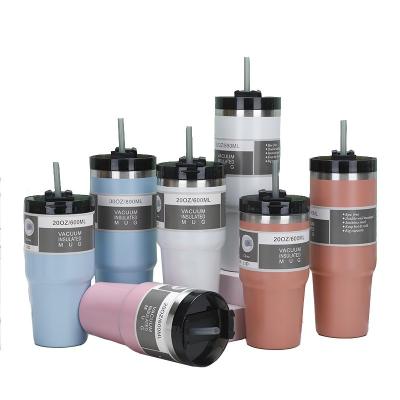 China 20oz/30oz Edelstahl Tumbler Doppelwand Vakuum Isolierte Autokuppe mit Stroh zu verkaufen