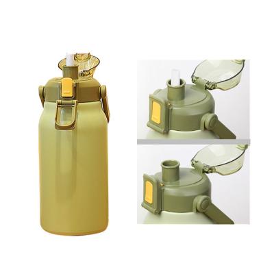 China Garrafa de água portátil de aço inoxidável de 1300 ml com tampa de palha de boca larga e logotipo personalizado à venda