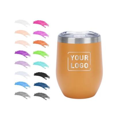 China 12oz Dubbelwand roestvrij staal Reis koffiebeker Geïsoleerd Vacuüm Ei Vorm Beetjes Wijn Tumbler Te koop