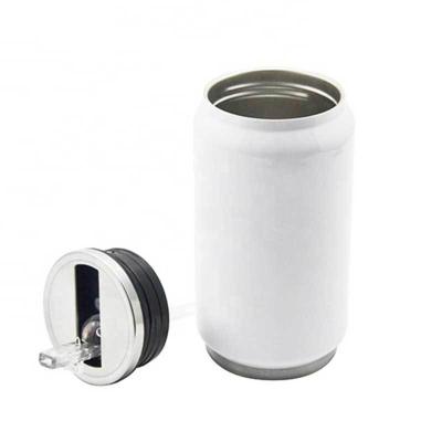 China Roestvrij staal Sublimatie Vacuum Cola Can Tumbler 12 oz met stro en deksel inbegrepen Te koop
