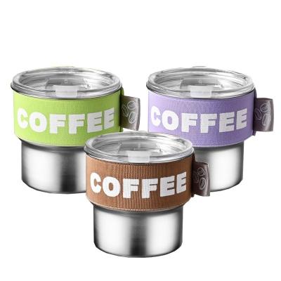 Cina Coppa da caffè in acciaio inossidabile 304 con coperchio portatile e compatto in vendita