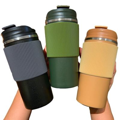 Cina 450ml Capacità doppio strato in acciaio inossidabile Travel Coffee Mug Tumbler Cup per il riutilizzo in vendita