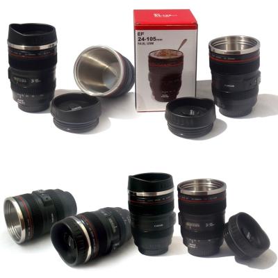 Cina 253.4g Camera a doppia parete in acciaio inossidabile Lente tazza di caffè per gli appassionati di fotografia in vendita