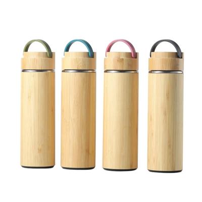 China Gepersonaliseerd Logo Bamboe Thermos Flask Vacuüm Geïsoleerde Flask voor Outdoor Business Gift Te koop