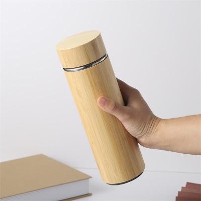 China Gepersonaliseerd Logo Bamboe Thermos Flask Vacuüm Geïsoleerde Flask voor Outdoor Business Gift Te koop