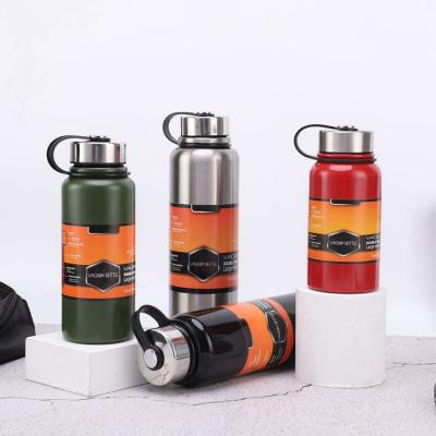 China 304 roestvrij staal geïsoleerde reis koffiebeker 1000 ml 1500 ml waterfles met handvat Te koop