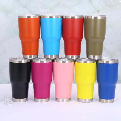 China 30oz roestvrij staal reis tumbler met rietjes en deksels vacuüm recht kopje voor uw Te koop