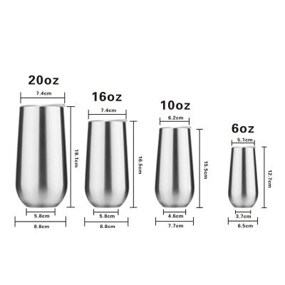China Kinderen 10oz 6oz eivorm wijnbeker vacuüm geïsoleerd roestvrij staal sublimatie tumbler Te koop
