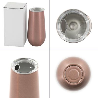 Cina In magazzino 6 oz di flauti di champagne senza fusto Tumbler 10 oz per bambini Sublimazione tazza di caffè Tazze isolanti al vuoto in vendita