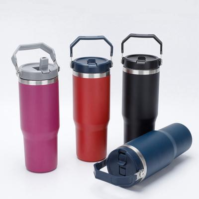 China Minimalistische ontwerp stijl 30oz BPA-vrije vacuüm geïsoleerde tumbler met Flip Straw Thermos Te koop