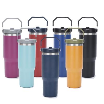 China Roestvrij staal Flip Straw Tumbler 30 oz Capaciteit BPA vrij Matte gekleurde populaire keuze Te koop