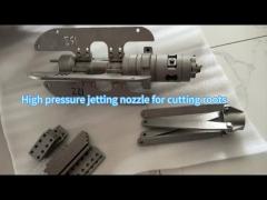 Chain flail nozzle for removing hard roots inside sewers