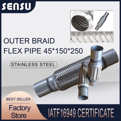 중국 45*150*250mm을 연결하는 은 닦은 SS201 배출 플렉스 배관 접속부 판매용