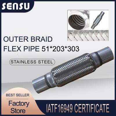중국 OEM 스테인레스 강 이그저스트 부 SS201 배출 플렉스 파이프 51*203*303mm 판매용