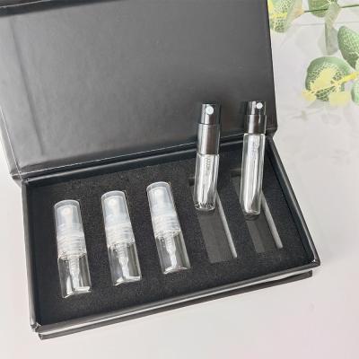 China Custom 1ml 1.5ml 2ml Mini Perfume Sample Atomizer Tester Transparent Glass Spray Bottles with Box Packaging for sale