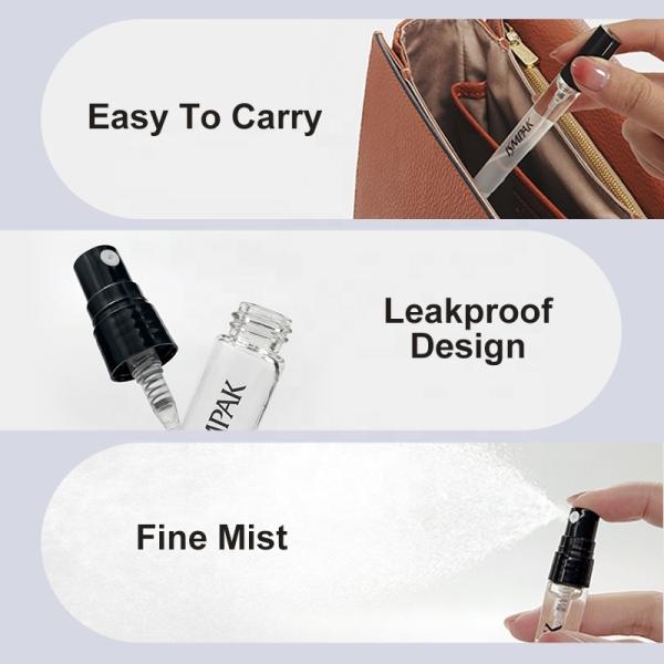 Quality Custom 2ml 3ml 5ml 8ml 10ml Cologne Sample Atomizer Empty Vials Test Container for sale