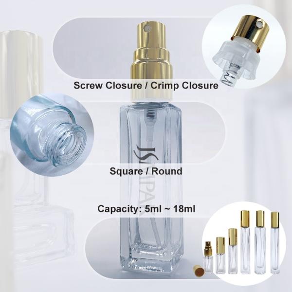 Quality Clear Luxury Empty 3ml 5ml 8ml 10ml 15ml Refillable Thick Square Glass Perfume for sale