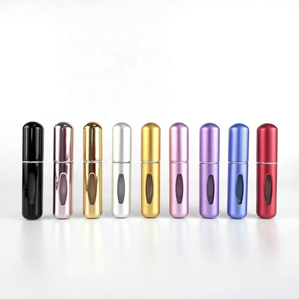 Quality Unisex Round Shape Fancy Mini Bottom Fill Refillable Aluminum Perfume Oil for sale