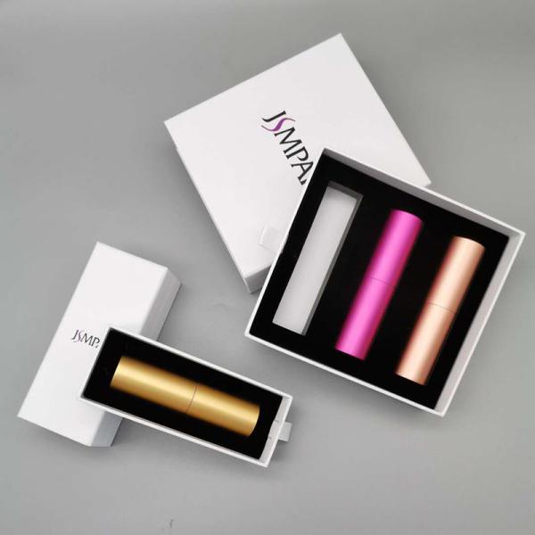 Quality NEW Round White Marble Pattern Velvet Bag 8ml 10ml Aluminum Twist up Refillable for sale