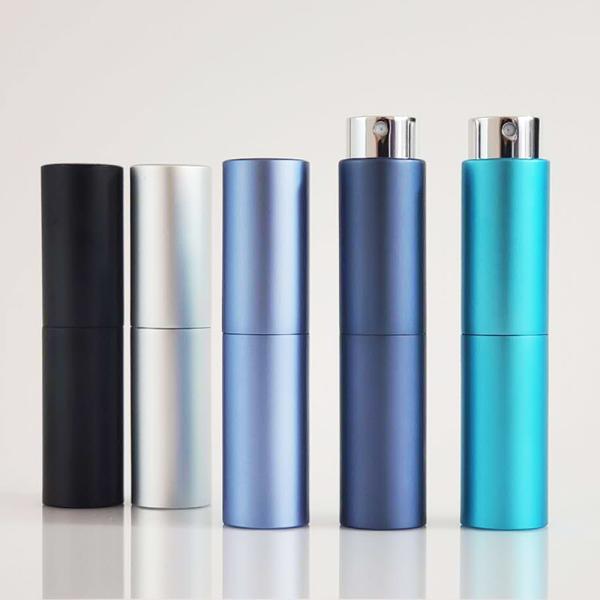 Quality RTS Round 5ml 10ml Twist up Metal Spray Bottle 8ml Aluminium Portable Refillable for sale