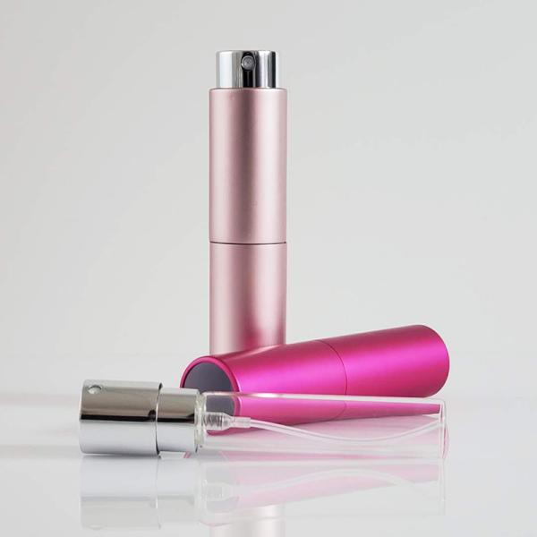 Quality RTS Round 5ml 10ml Twist up Metal Spray Bottle 8ml Aluminium Portable Refillable for sale