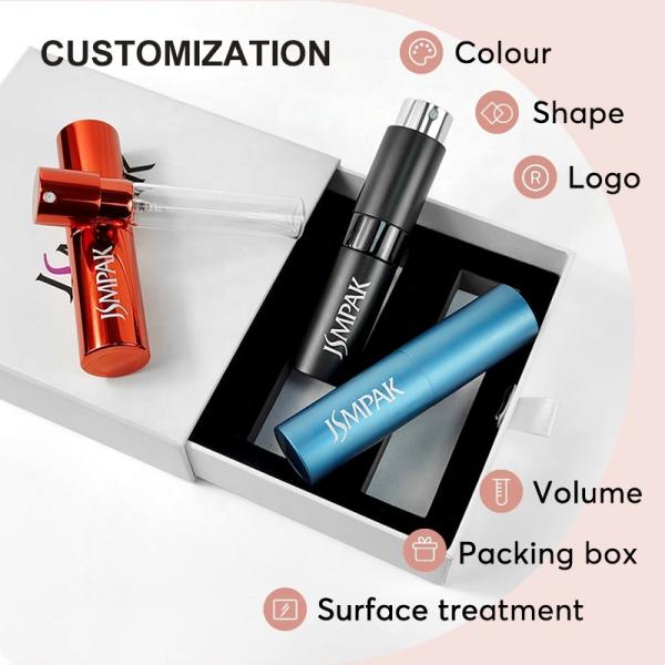 Quality RTS Round 5ml 10ml Twist up Metal Spray Bottle 8ml Aluminium Portable Refillable for sale