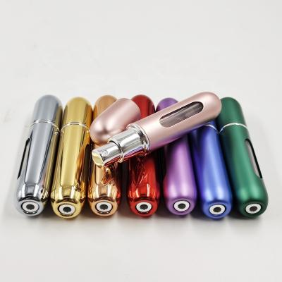 China Custom Bottom Fill Bottles Portable Mini Empty Wholesale Refillable Aluminium Spray Bottle 5ml Perfume Atomizer for Travel for sale