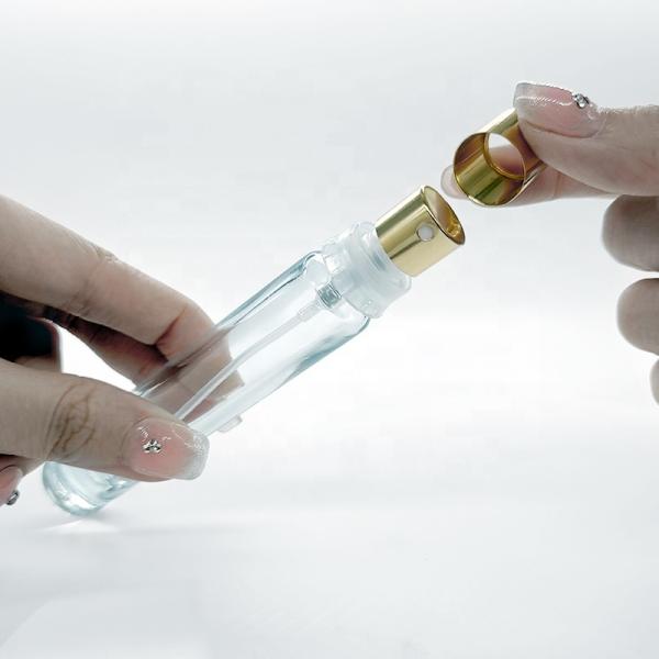 Quality Custom Made Small Clear Crimp Neck Round 10ml Thick Bottom Empty Glass Perfume for sale