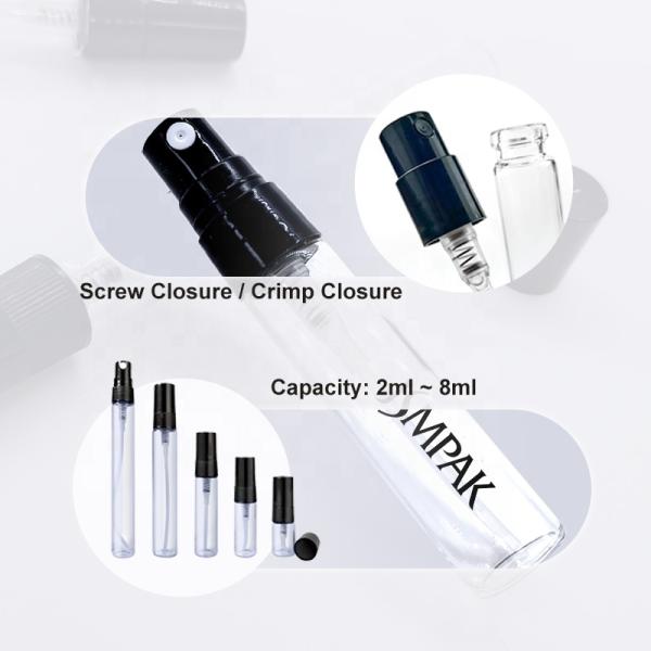 Quality 2ml 3ml 5ml 8ml 10ml Mini Black Empty Glass Vial Perfume Spray Samples Bottles for sale