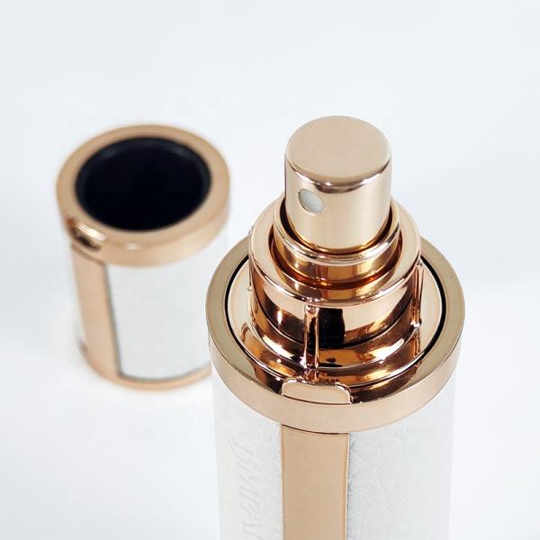 Quality Custom Leather case Glass Insert 10ml 15ml Empty Refillable Perfume Spray Bottle for sale