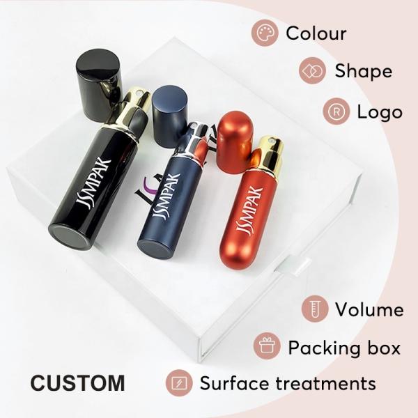 Quality Luxury Aluminum Cosmetic Packaging Custom Bottom Filling Travel Case Leather 5Ml for sale
