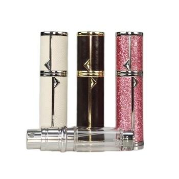 China 5ml Empty Luxury Fine Mist Cologne Travel Leather Bottom Refillable Perfume Bottle Atomizer for sale