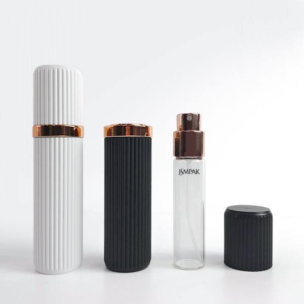 Quality Stripe Plastic Shell Screw Sealing 5ml 8ml Empty Travel Spray Magnetic Cap 10ml for sale