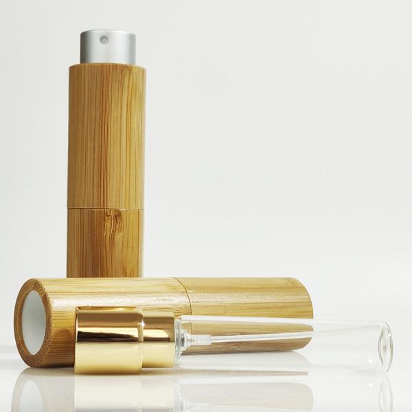 Quality Empty 10ml 20ml 8ml Refillable Portable Liquid Container Bamboo Plastic Perfume for sale