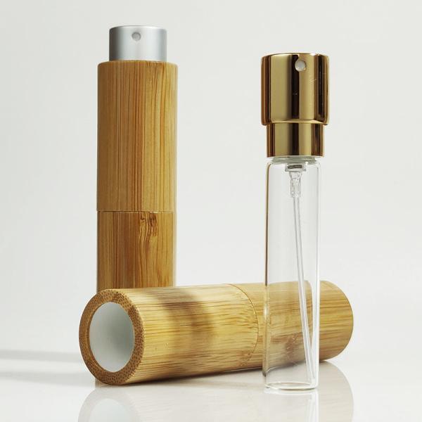 Quality Empty 10ml 20ml 8ml Refillable Portable Liquid Container Bamboo Plastic Perfume for sale