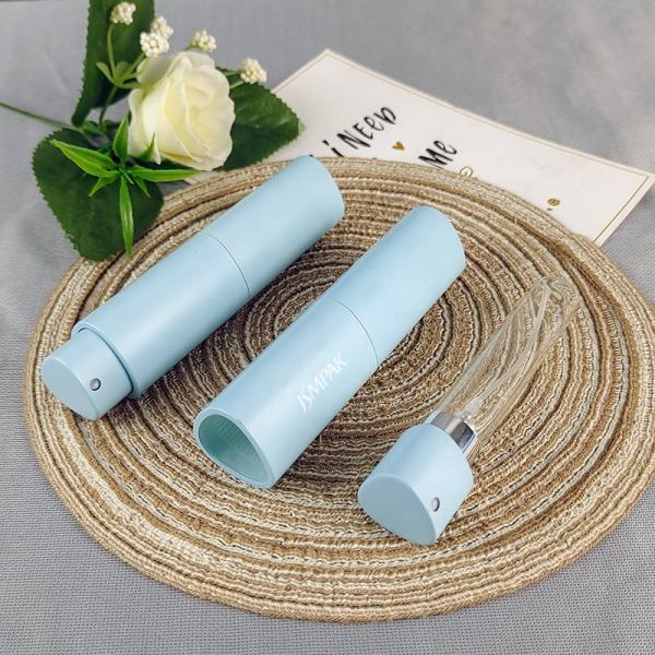 Quality 8ml Plastic Rotating Elegant Blue Cologne Dispenser Triangle Empty Fragrance for sale