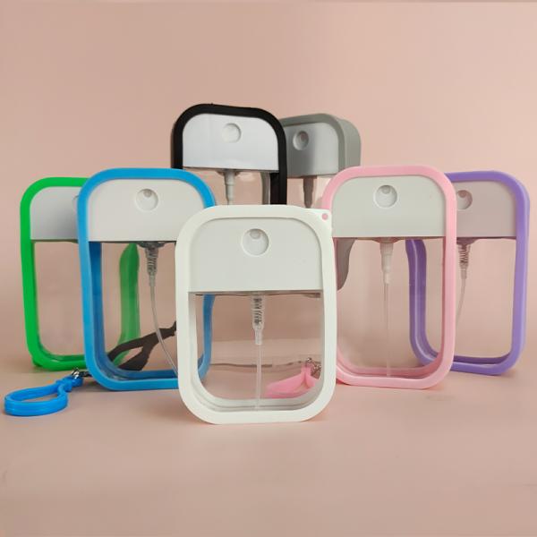 Quality Free Sample 38ml 45ml 50ml Credit Card Square Refillable Pump Spray Bottle for for sale