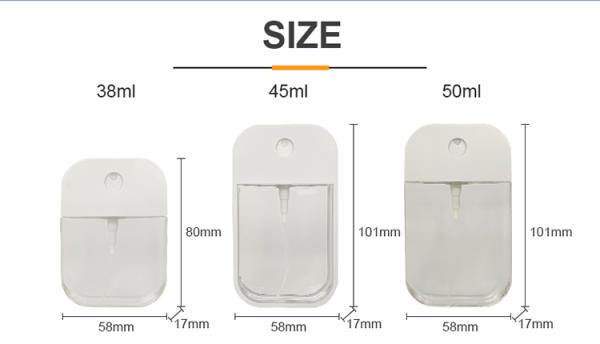 Quality Popular New Design 38ml 45ml 50ml Credit Card Flat Type Empty Plastic Refillable for sale