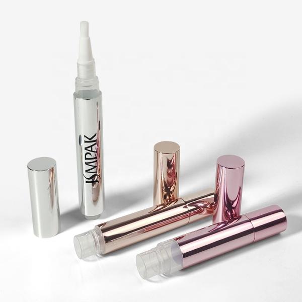 Quality Pink Gold Aluminum Empty Cosmetic Container 2ml 4ml Twist Brush Tube Custom Cuticle Oil Pen for sale